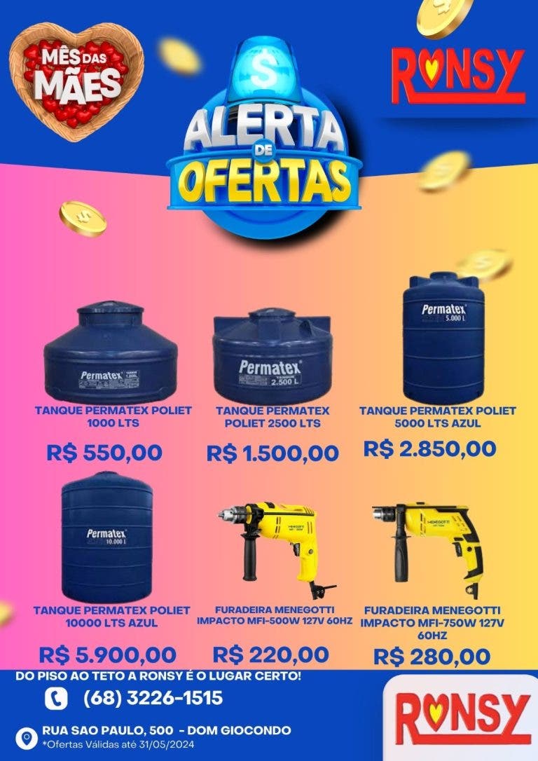 Confira a mega promoção da Ronsy Material de Construção - Na Hora da ...